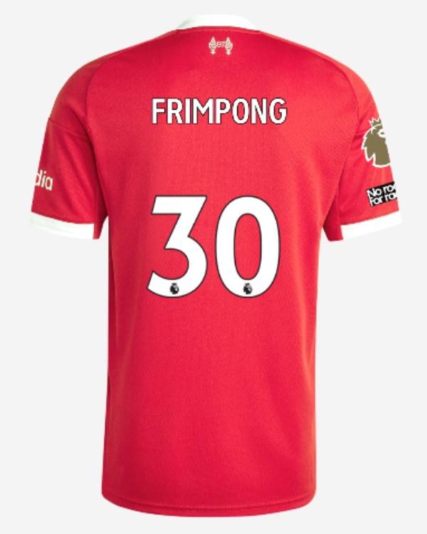 LFC adidas Mens 25/26 Home Jersey - FRIMPONG - 30 - Premier League