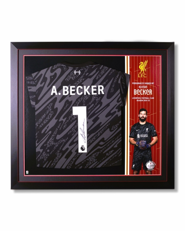 LFC Signed 24/25 Alisson Framed Shirt