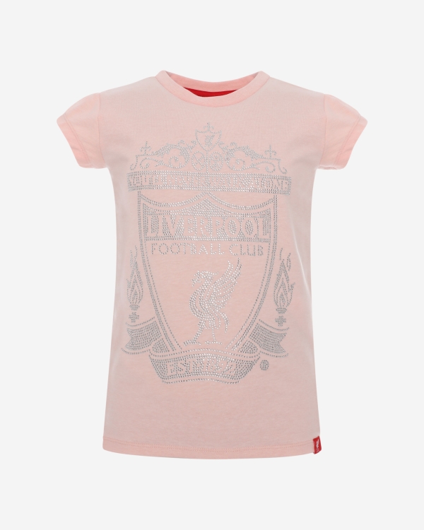 LFC Junior Diamante Pink Crest Tee