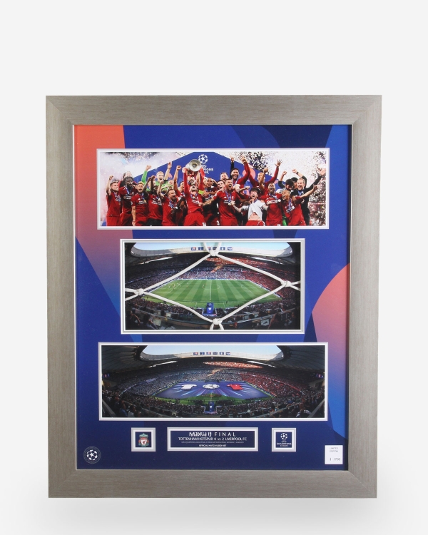 LFC UCL Final 20x16 Framed Net - Salah Penalty