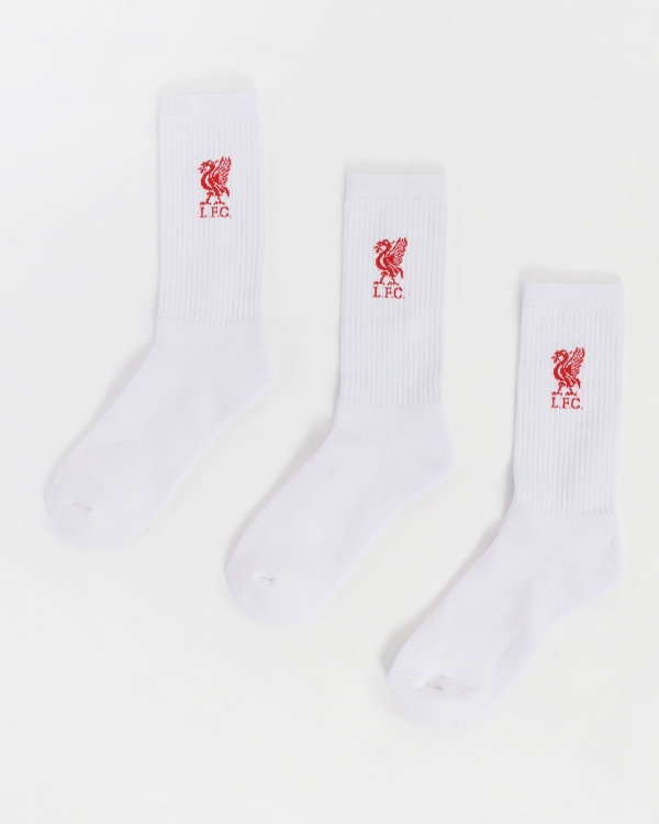 LFC Adults 3 Pack White Crew Sock