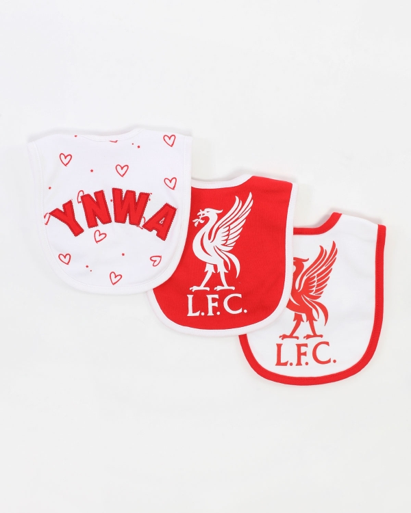 LFC Baby 3 Pack White/Red Bibs