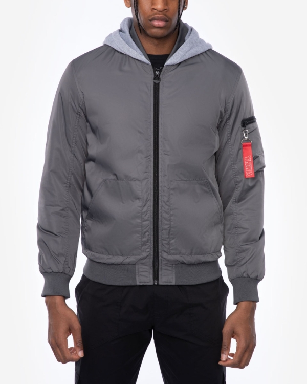LFC Mens YNWA Charcoal Bomber Jacket