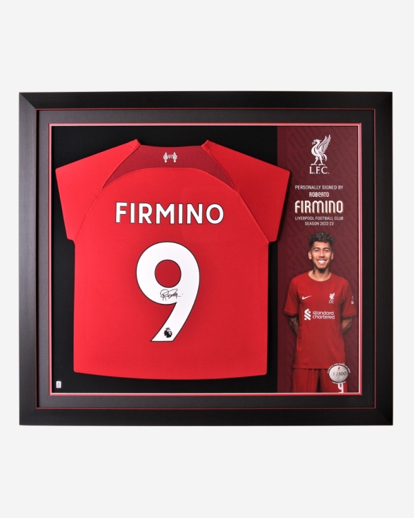 LFC Signed 22-23 Firmino Framed Shirt