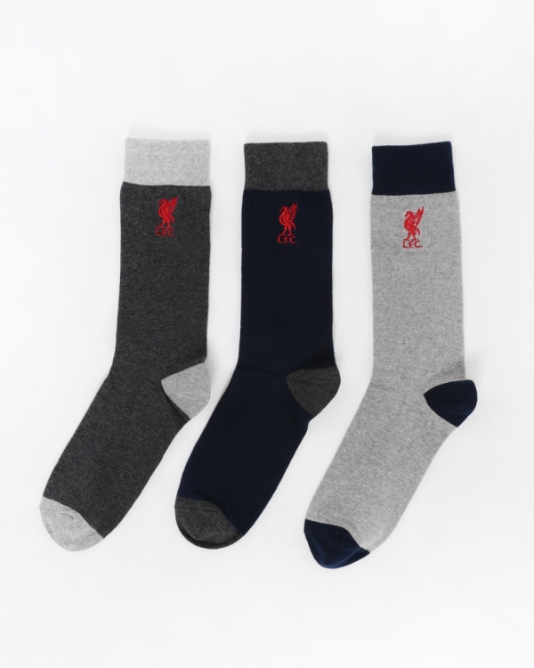 LFC Mens Liverbird 3 Pack Core Socks