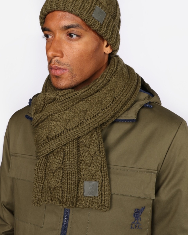 LFC Khaki Cable Knit Scarf