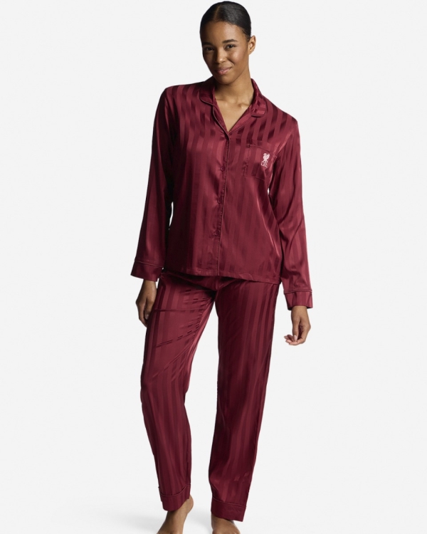 LFC Womens Satin Pyjama Set Red