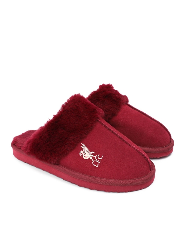 LFC Womens Suede Mules Red