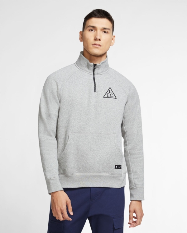 LFC Nike Mens Fleece Grey Track Jacket