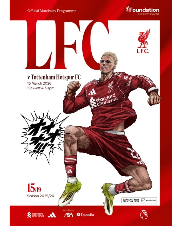 Matchday Programme - LFC vs Tottenham - Premier League - 15/03/2026