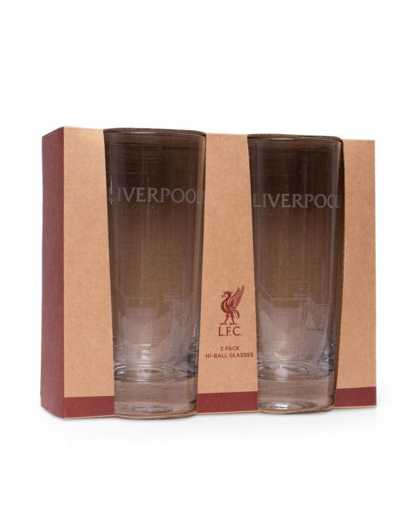 LFC Liverpool Skyline 2 Pack Hi-Ball Glasses