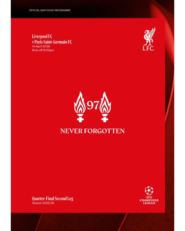 Matchday Programme - LFC vs PSG - UEFA Champions League - 14/04/2026