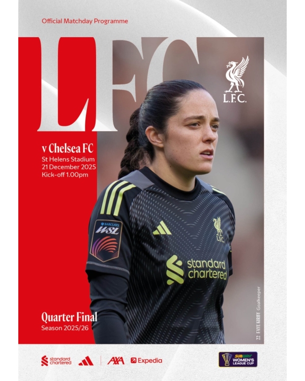 Matchday Programme: LFC Women v Chelsea Women - WLC - 21/12/2025