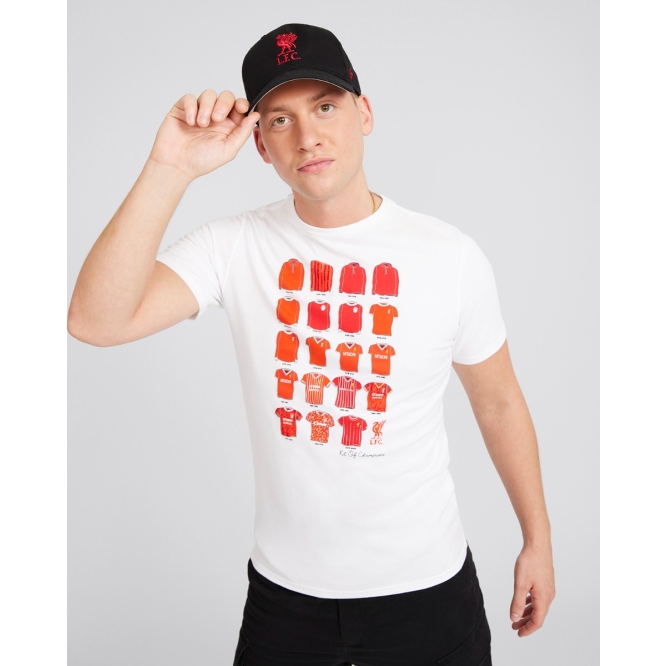 LFC Mens White Retro Champions Kit Tee
