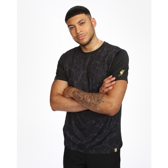 LFC Mens Black Marble Print Tee