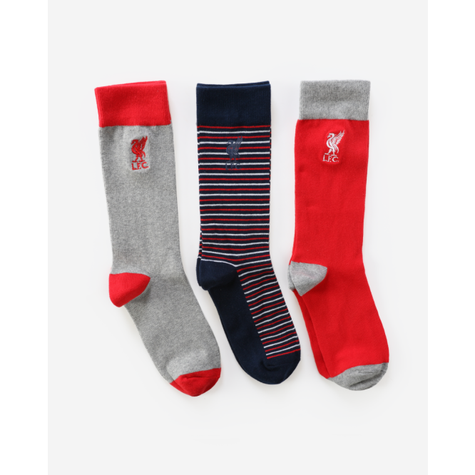 LFC Mens Multi 3 Pack Liverbird Socks