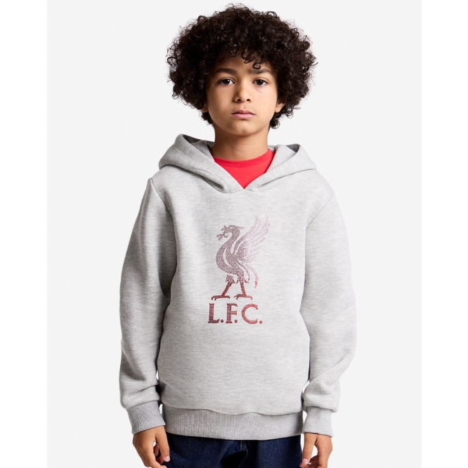 LFC Juniors Diamenté Liverbird Hoodie Grey