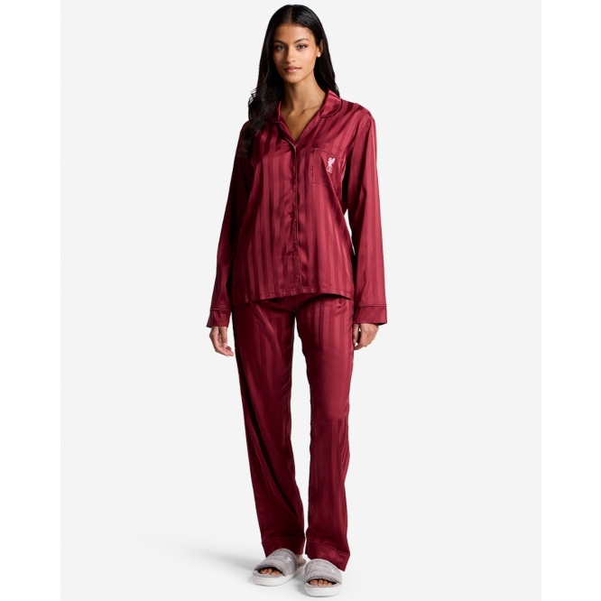 LFC Womens Satin Pyjama Set Red