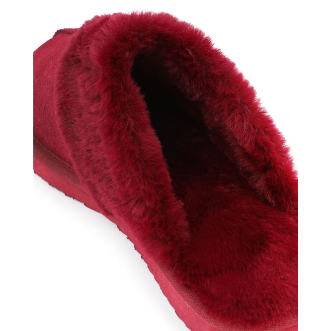 LFC Womens Suede Mules Red