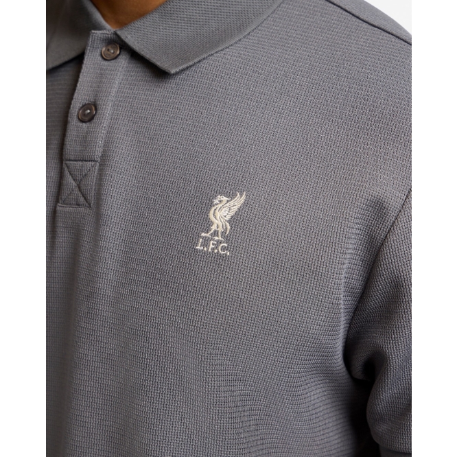 LFC Mens Textured Polo Grey