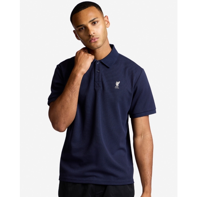 LFC Mens Textured Polo Navy