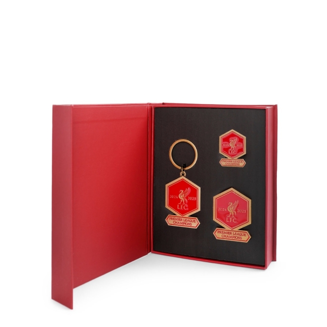 LFC Champions Badge, Keyring & Magnet Set
