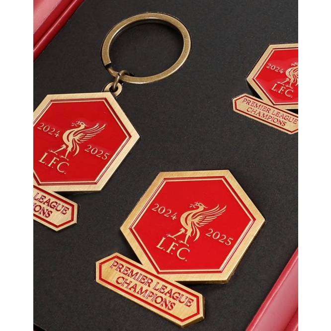 LFC Champions Badge, Keyring & Magnet Set
