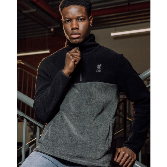 LFC Mens Black/Grey , Â¼ Zip Fleece