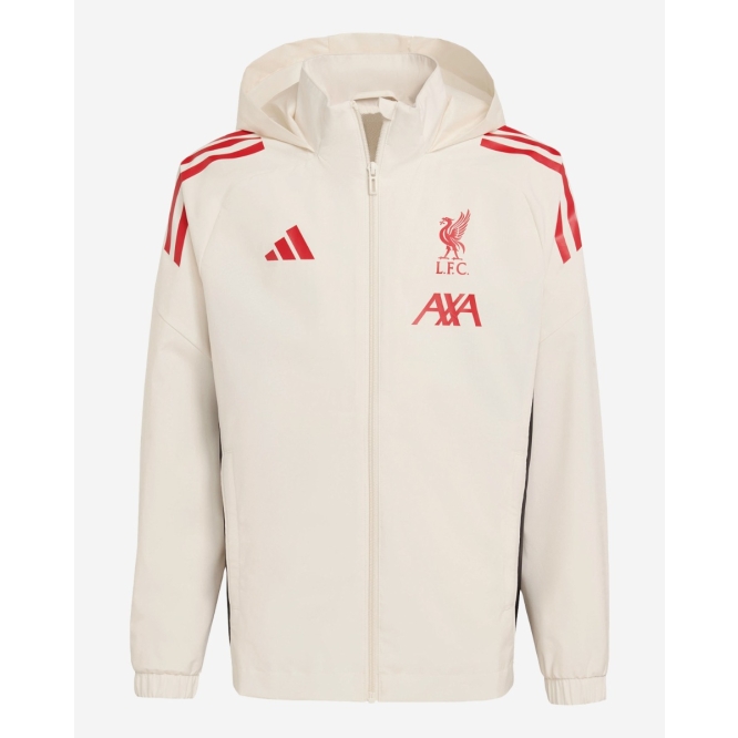 LFC adidas Youth 25/26 Domestic Hooded All Weather Jacket White