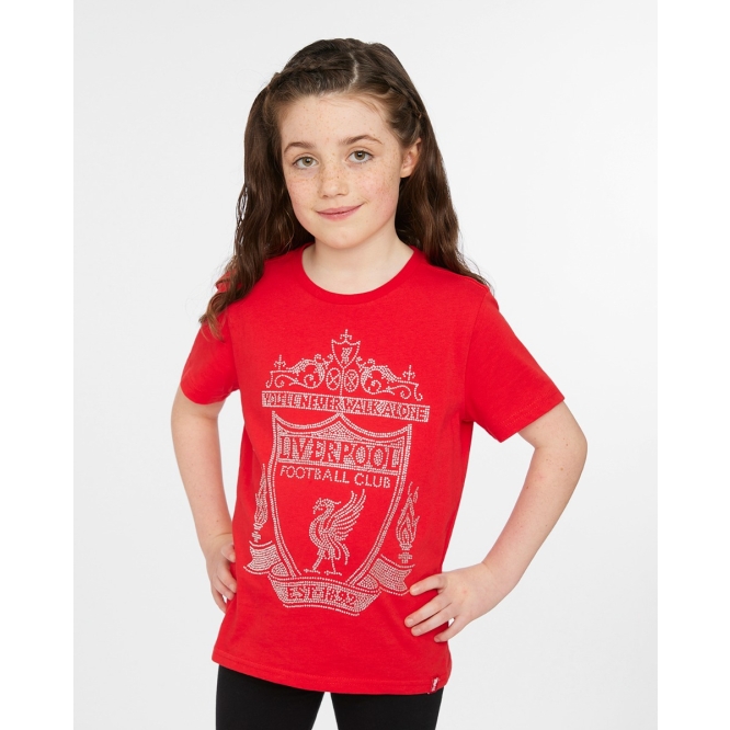 LFC Junior Crest Diamonté Tee Red
