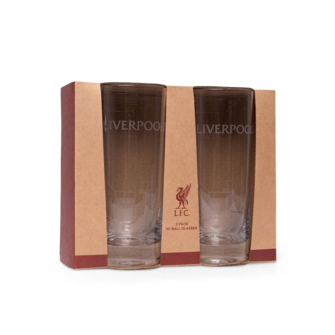 LFC Liverpool Skyline 2 Pack Hi-Ball Glasses