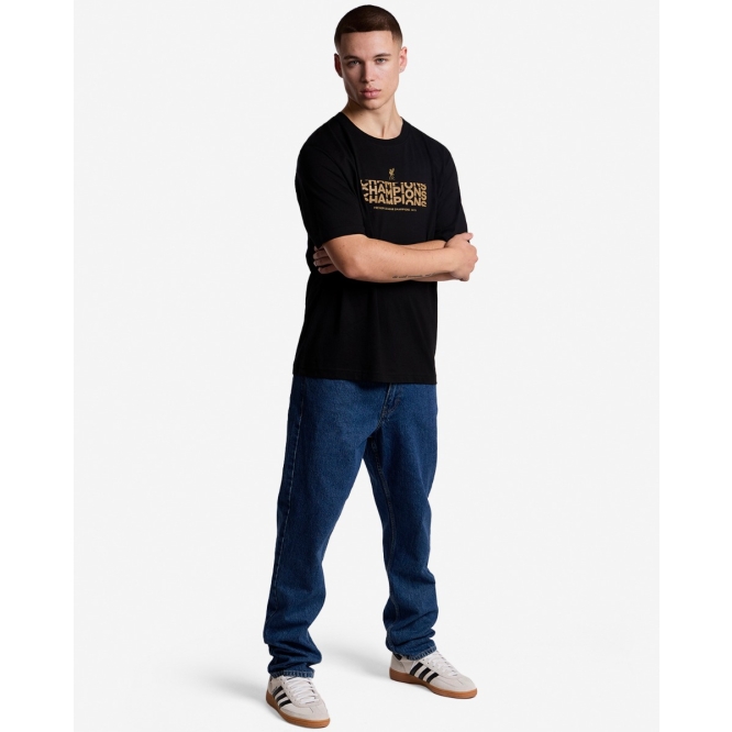 LFC Mens Champions Text Tee Black