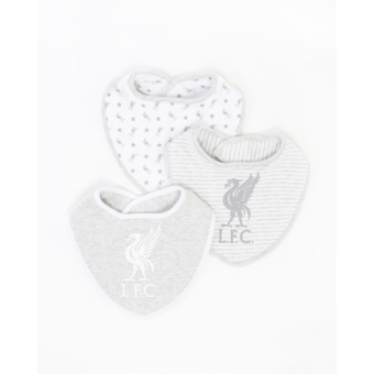 LFC Baby Grey/White 3 Pack Bibs