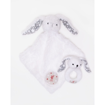 LFC Baby Plush Rabbit Comforter & Rattle Gift Set