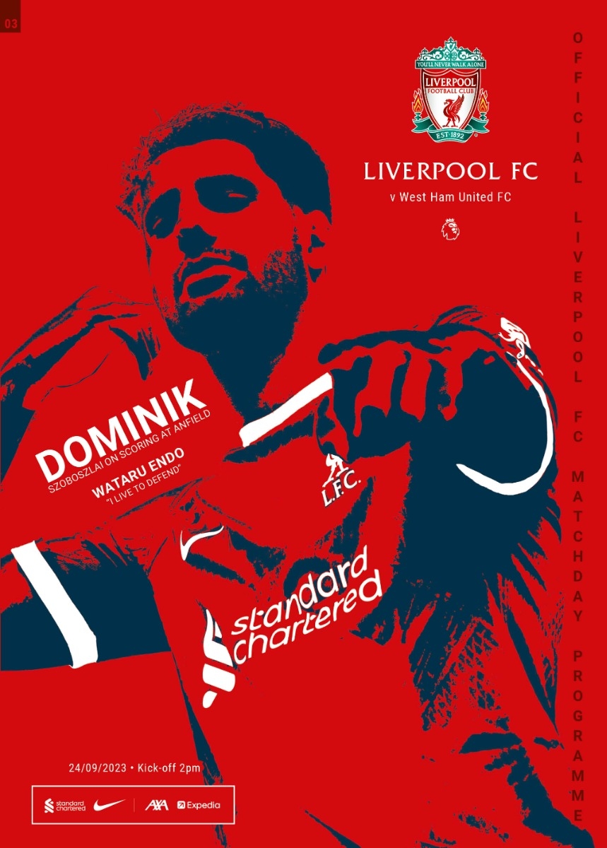 Matchday Programme 4 - LFC Vs West Ham - 24/09/23