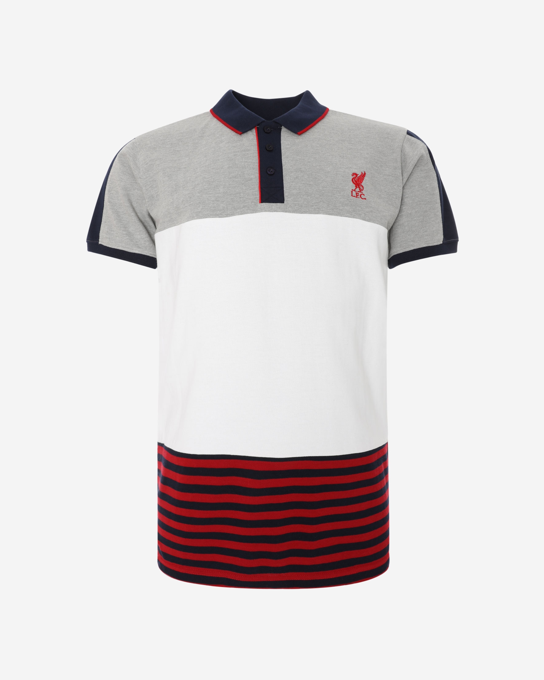LFC Mens Colour Block White Stripe Polo