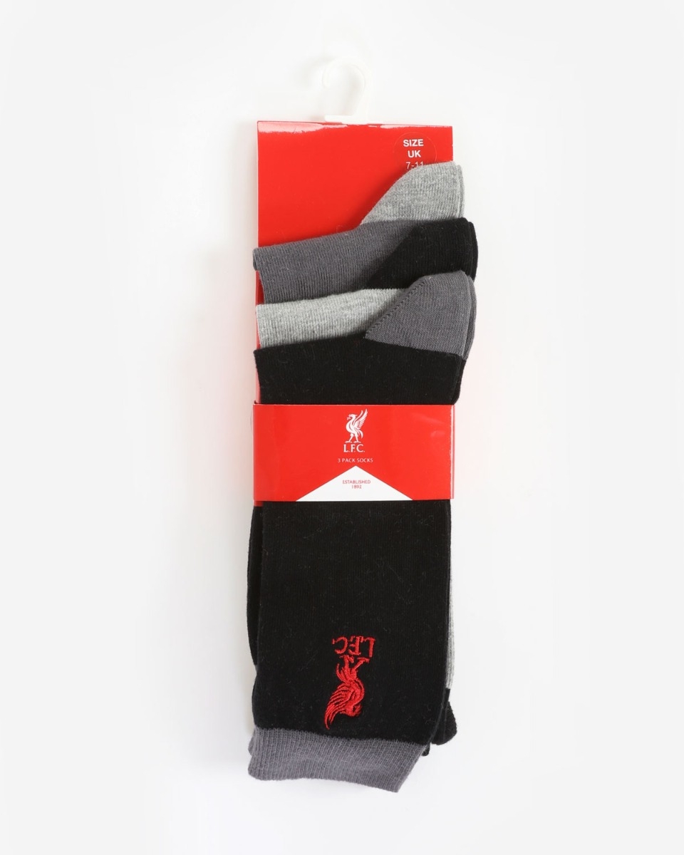 LFC Junior Black/Grey 3 Pack Core Sock