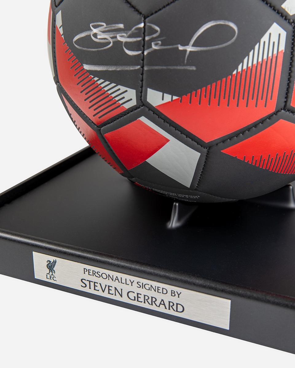 LFC Signed Gerrard Football In Case