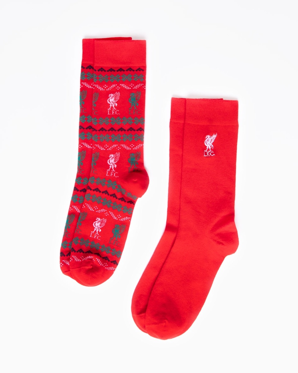 LFC 2pk Fairisle Christmas Socks