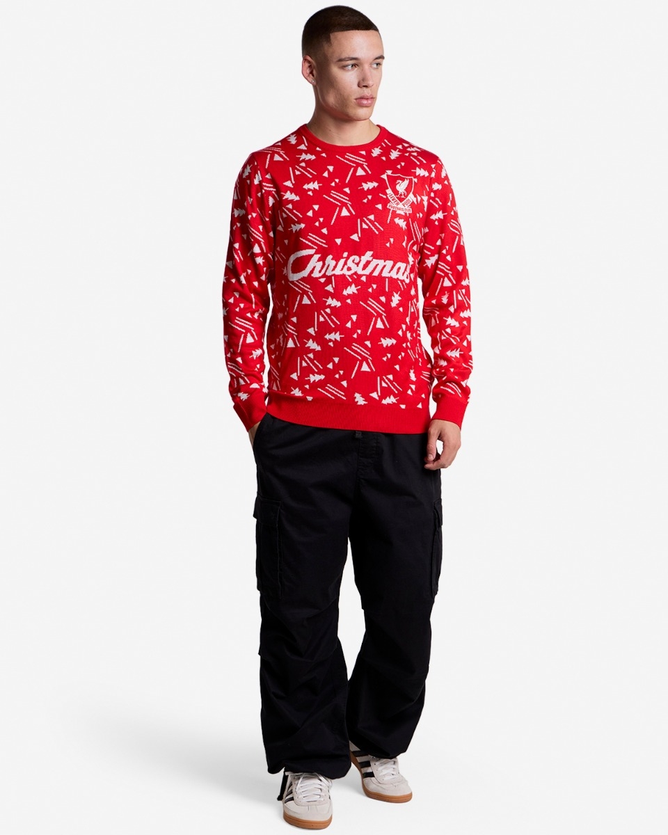 LFC Adults Retro Christmas Jumper Red