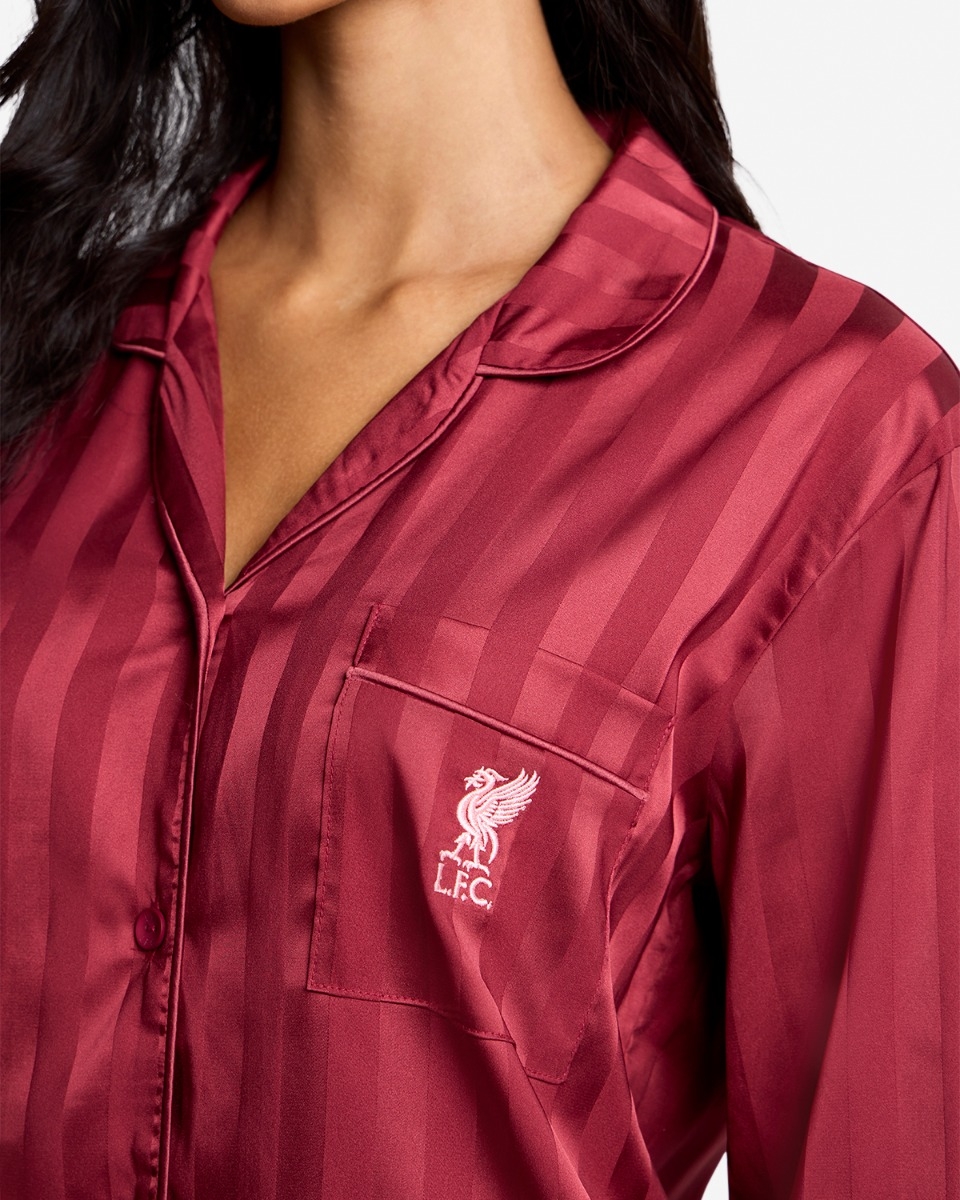 LFC Womens Satin Pyjama Set Red