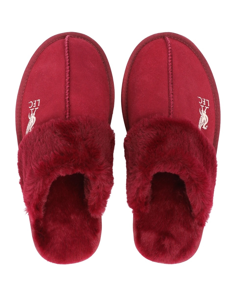LFC Womens Suede Mules Red