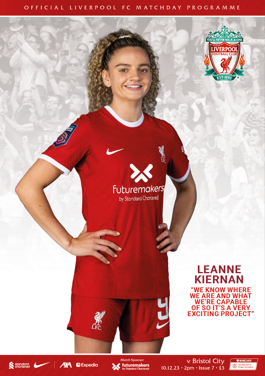 WSL Matchday programme - L.F.C W VS Bristol City 10.12.23