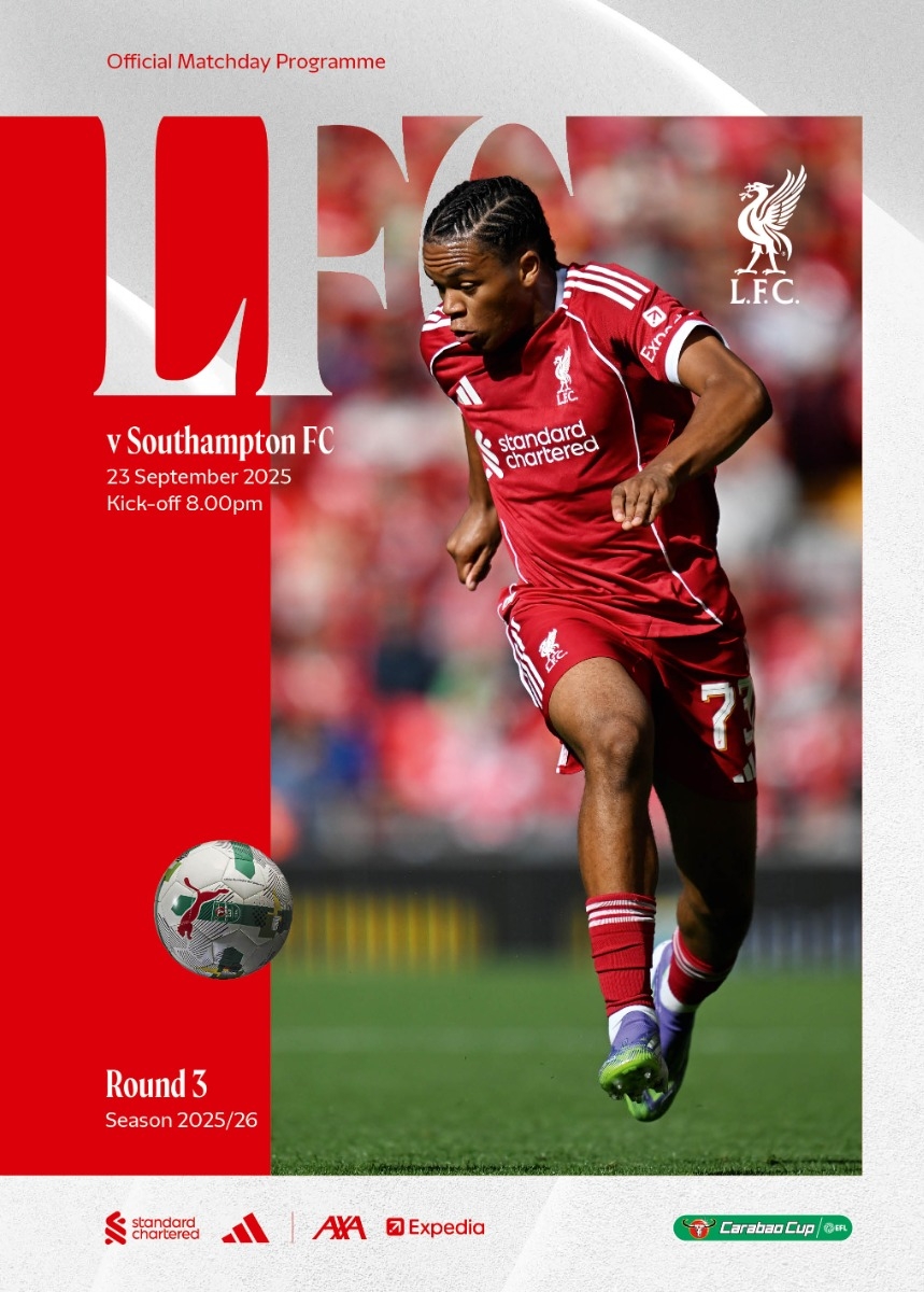 Matchday Programme - LFC Vs Southampton - EFL - 23/09/2025