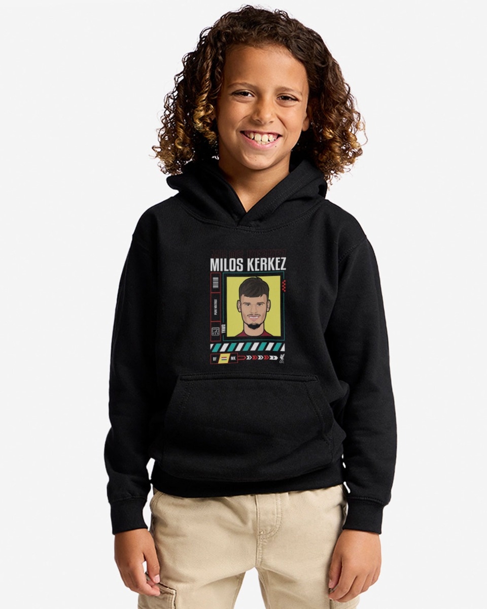 Sudadera con capucha LFC 25/26 Juniors Kerkez negra