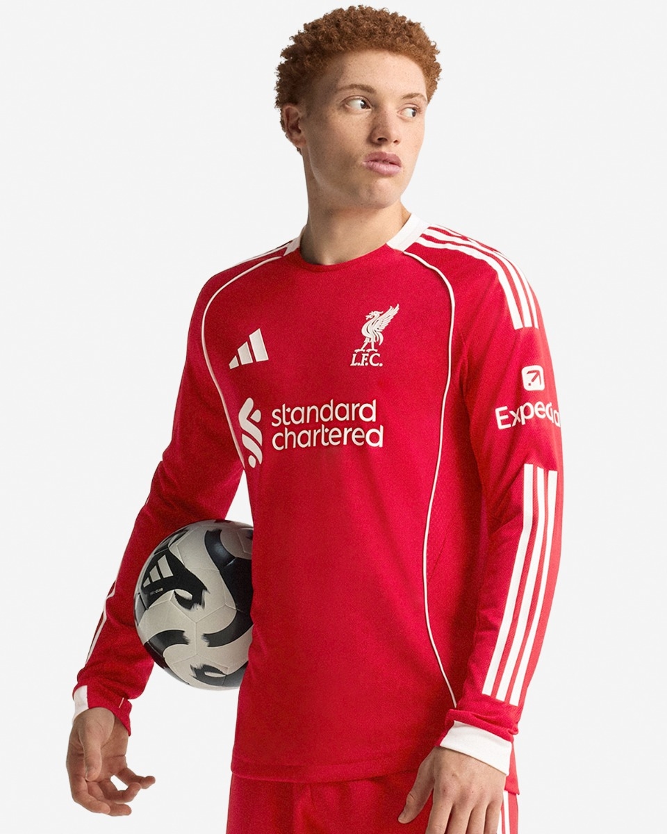 LFC adidas Mens 25/26 Authentic Home Long Sleeve Jersey