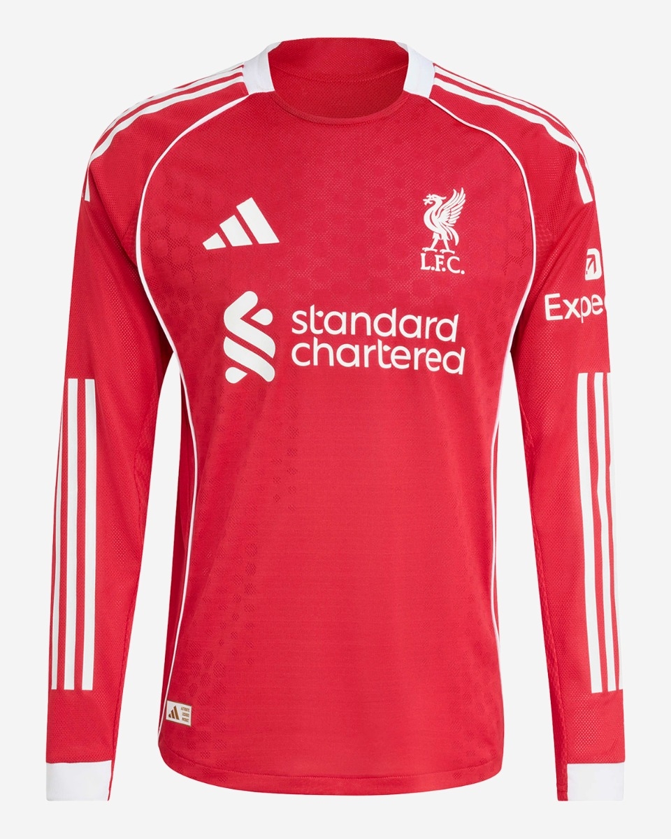 LFC adidas Mens 25/26 Authentic Home Long Sleeve Jersey