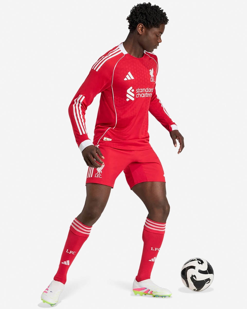 LFC adidas Mens 25/26 Authentic Home Long Sleeve Jersey