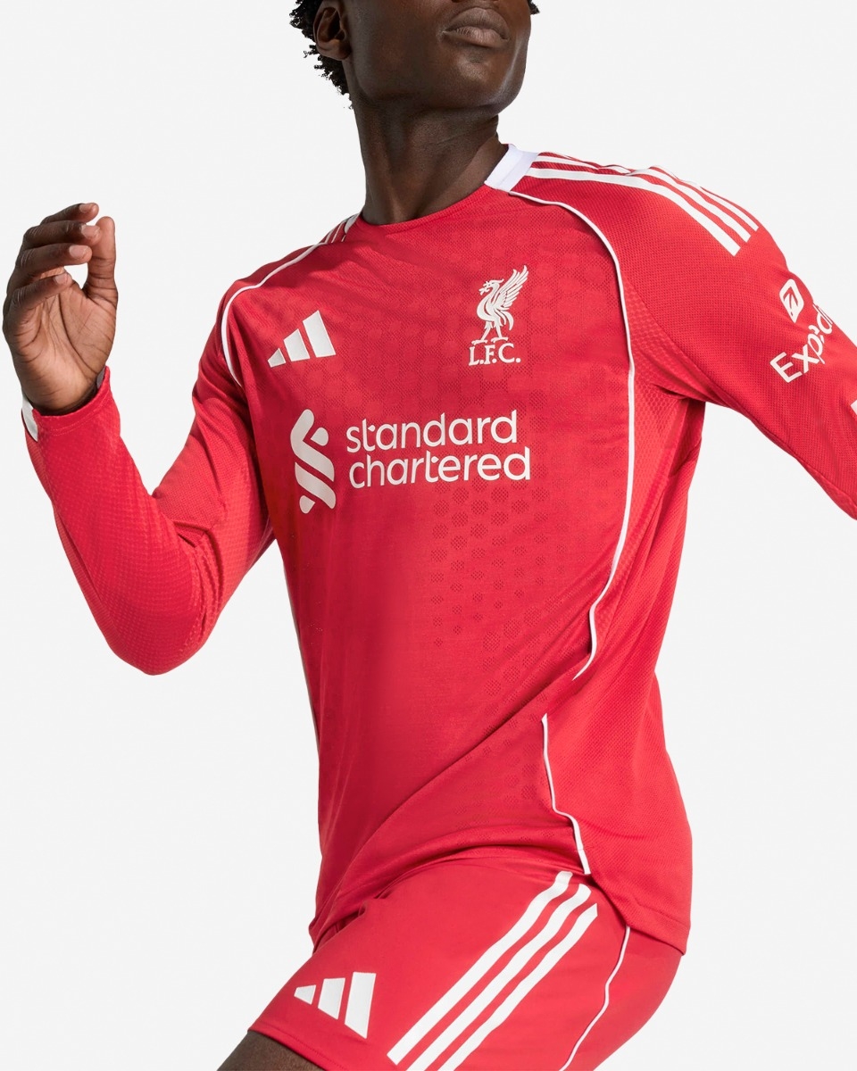 LFC adidas Mens 25/26 Authentic Home Long Sleeve Jersey