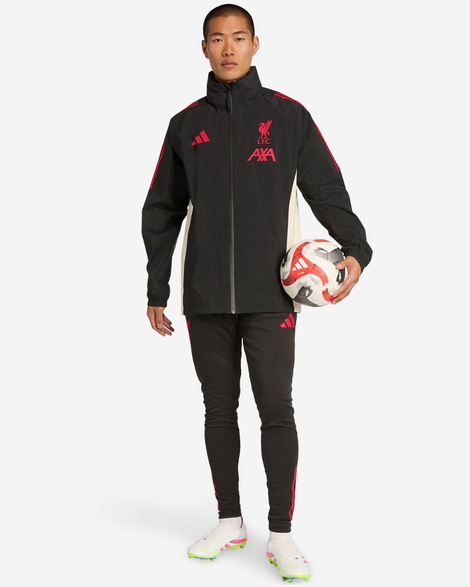 LFC adidas Mens 25/26 Domestic Rain Jacket Black